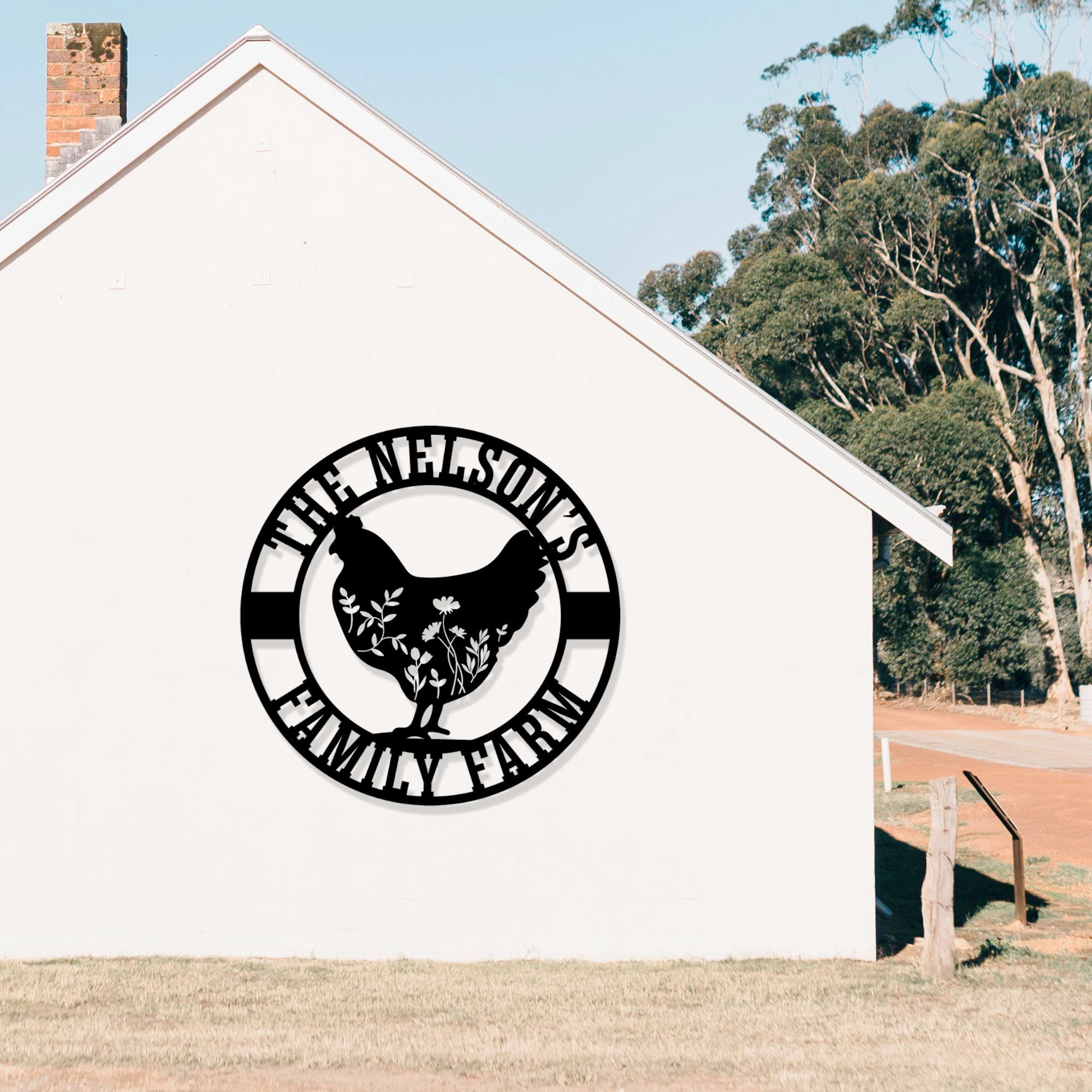 Custom Flora Chicken Farm Wall Art, Personalized Chicken Coop Sign ...