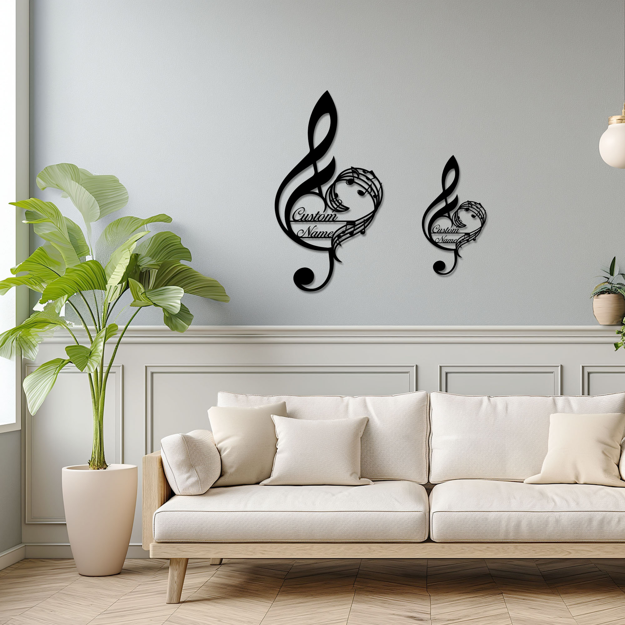 Personalized Music Notes Metal Wall Art, Musician Name Sign, Customized ...