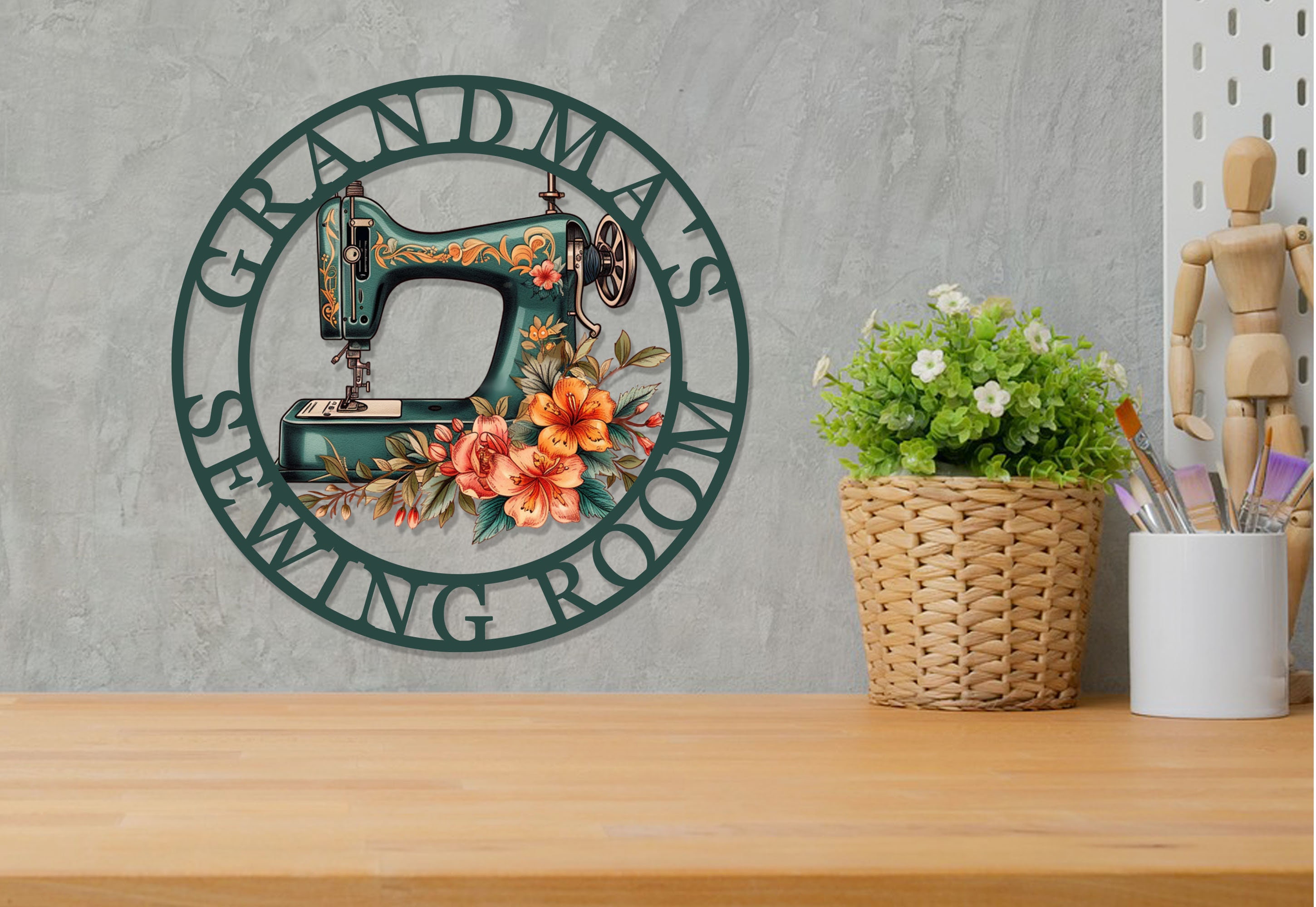 Custom Quilting Sign, Sewing Room Sign, Sewing Machine With Flower Sign ...