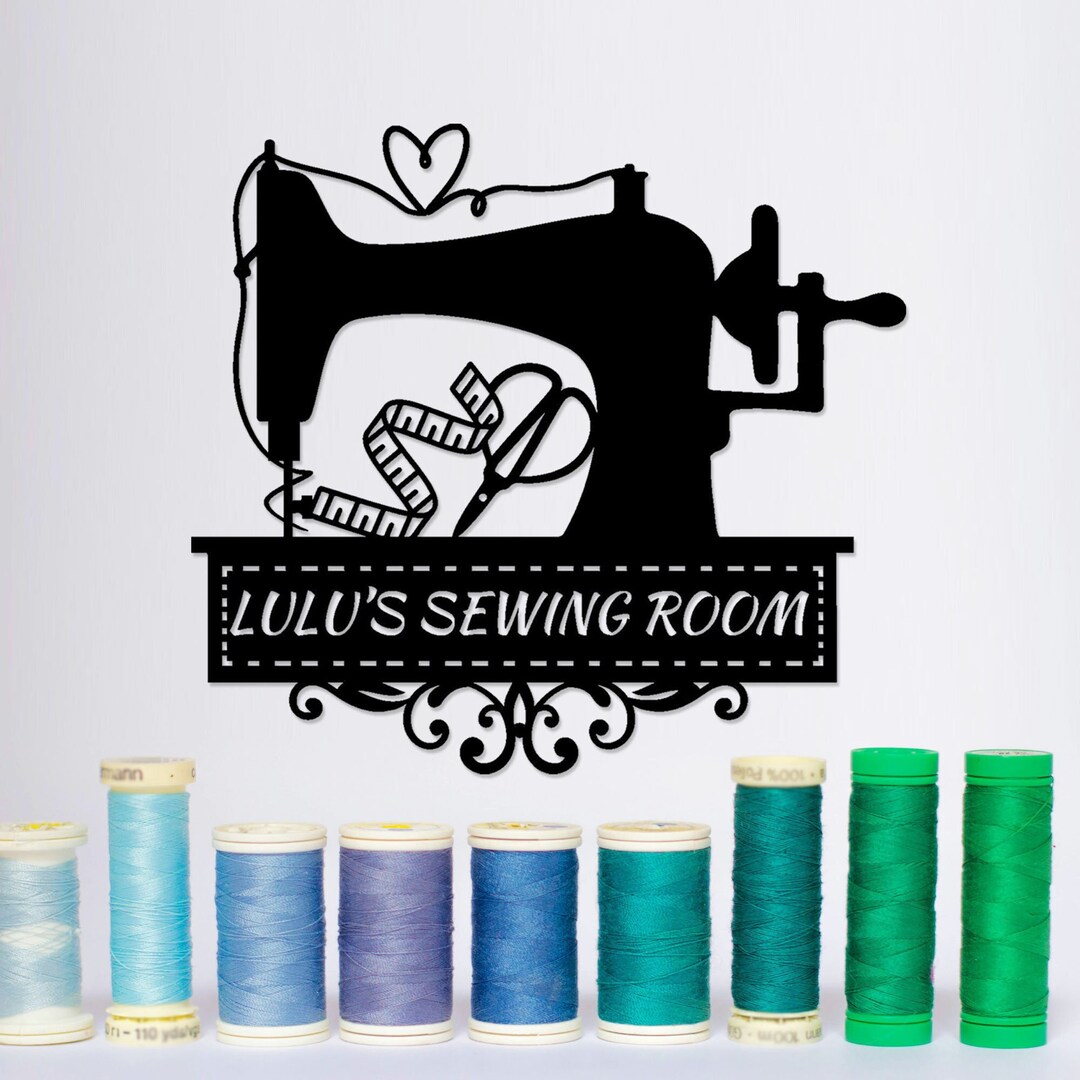Sewing Machine Sign Personalized, Sewing Room Wall Art, Custom Quilting ...