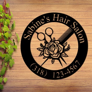 Hair Salon Wall Art, Custom Hair Dresser Sign, Hair Stylist Name Sign ...
