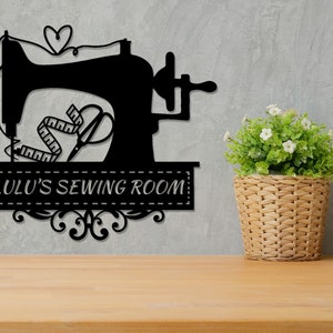 Sewing Machine Sign Personalized, Sewing Room Wall Art, Custom Quilting ...