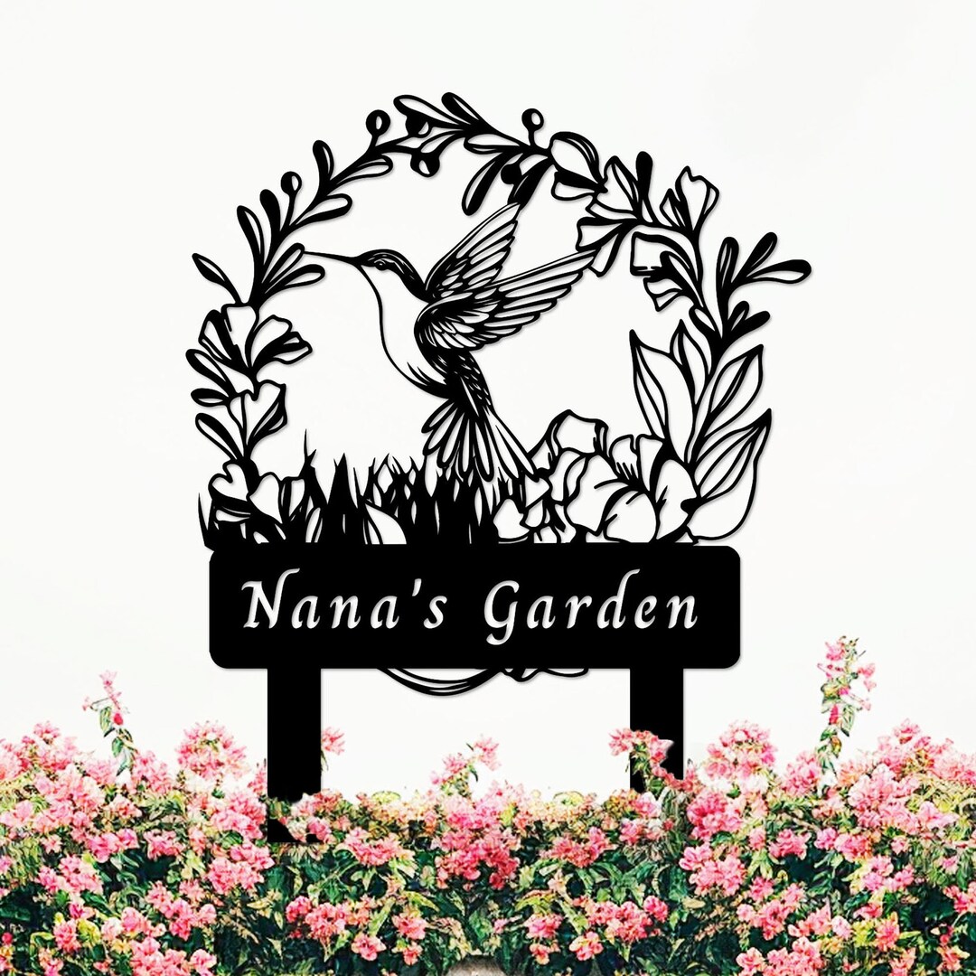 Custom Hummingbird Garden Stake, Metal Hummingbird Garden Sign With ...