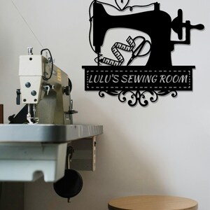 Sewing Machine Sign Personalized, Sewing Room Wall Art, Custom Quilting ...