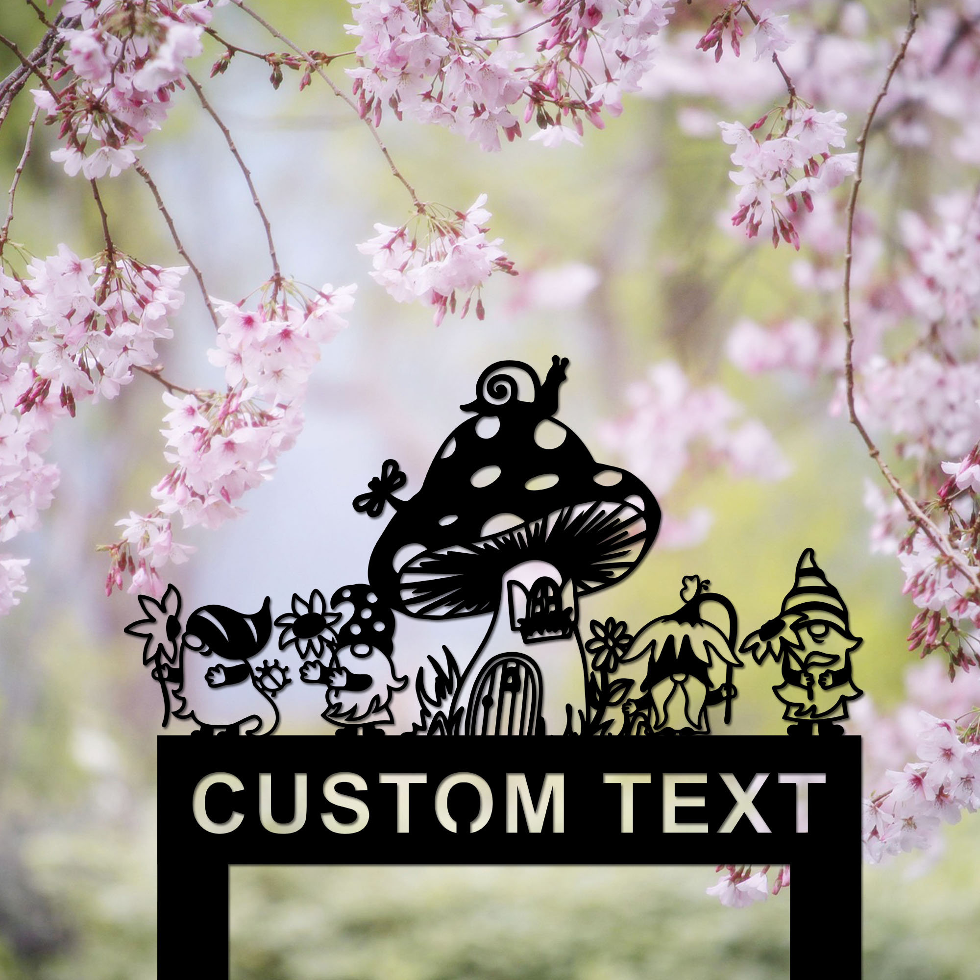 Custom Gnome Yard Stake, Gnome Garden Stake, Metal Gnome Garden Sign ...