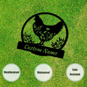 Custom Chicken Coop Sign, Boho Chicken Farm Sign, Laser Cut Metal ...