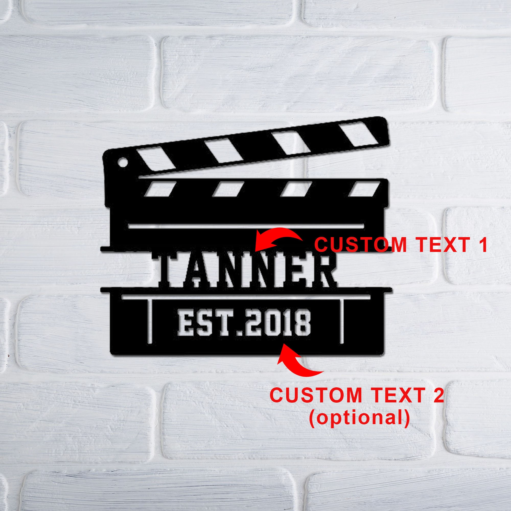 Personalized Clapperboard Metal Wall Art Movie Director Name Sign, Home ...