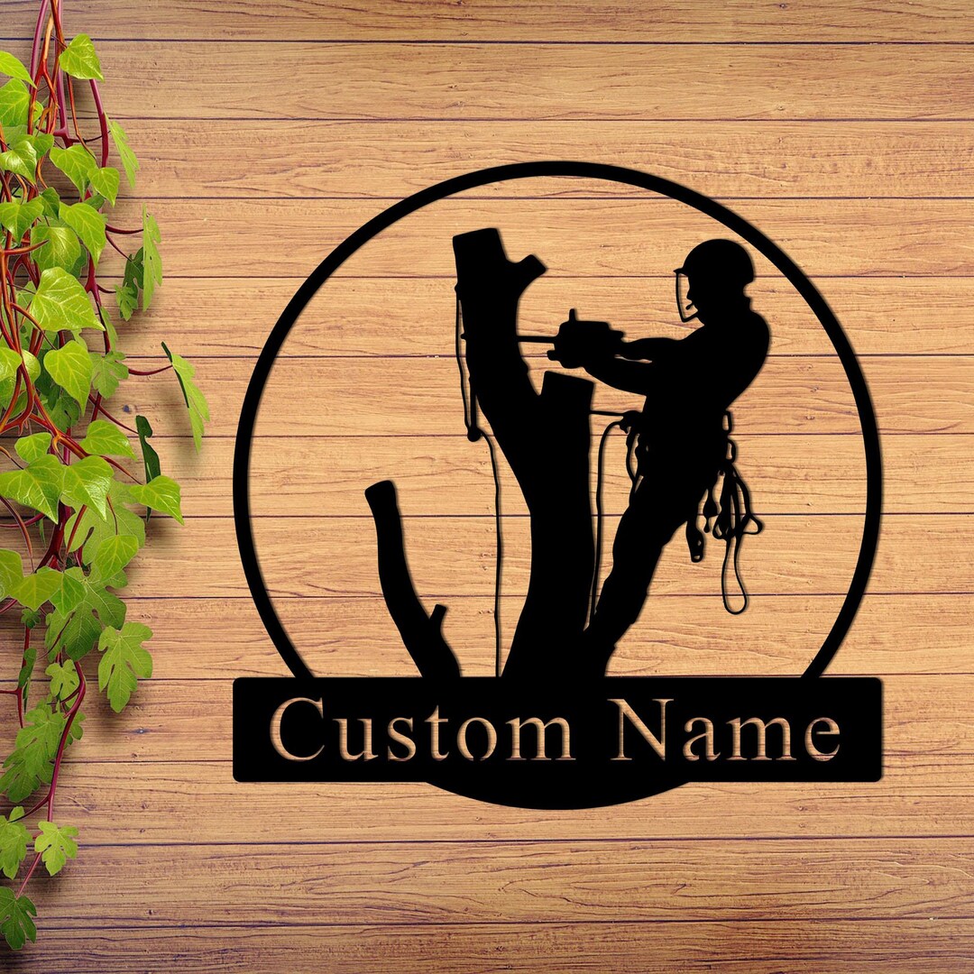 Custom Tree Arborist Name Sign, Tree Arborist Metal Wall Art, Arborist ...