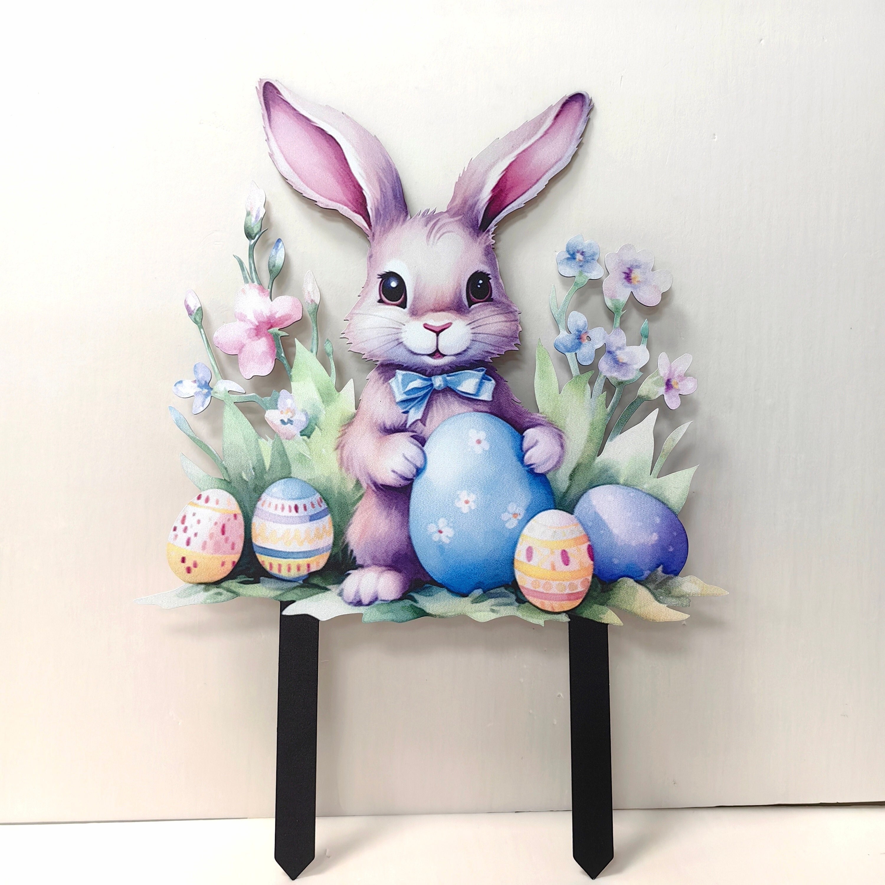 Easter Rabbit Stake, Easter Bunny Metal Sign With Stake, Rabbit Garden ...