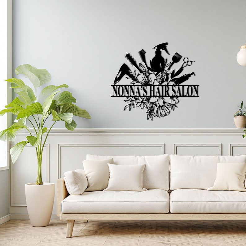 Personalized Hair Salon Metal Sign, Custom Hairdresser Wall Decor - Etsy