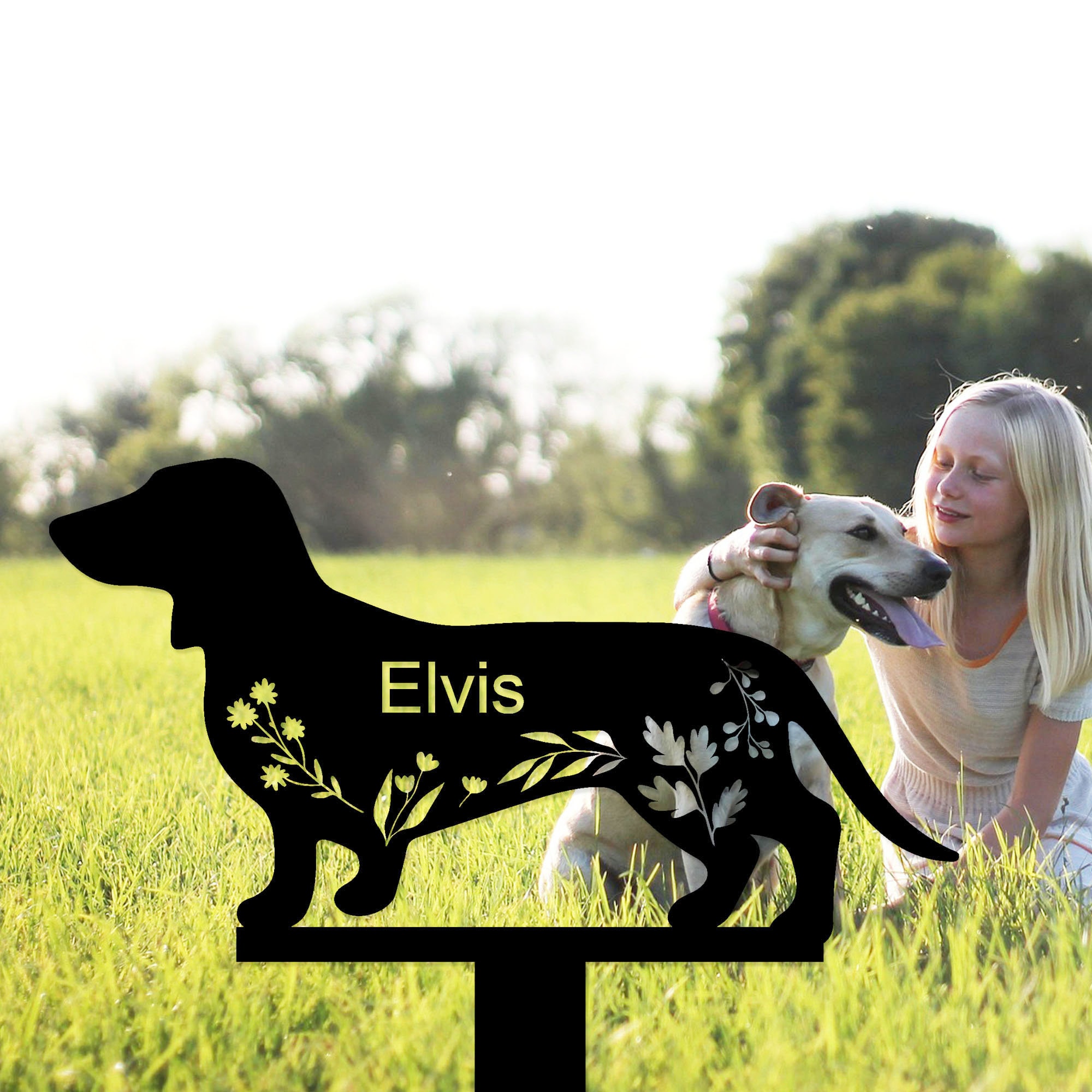 Dog Memorial Stake Personalized, Dachshund Sign, Sympathy Sign, Pet ...