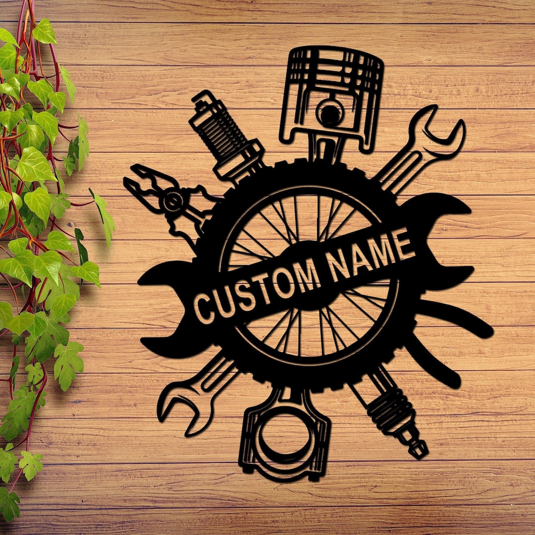 Custom Workshop Metal Wall Art, Garage Wall Decor, Personalized ...