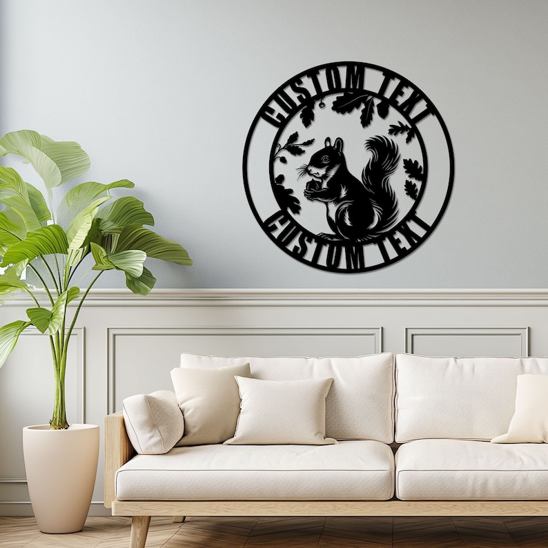Squirrel Metal Sign, Squirrel Wall Art, Personalized Squirrel Decor ...
