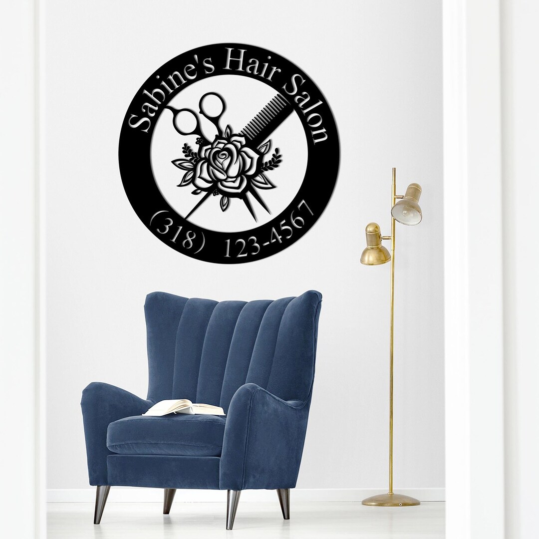 Hair Salon Wall Art, Custom Hair Dresser Sign, Hair Stylist Name Sign ...