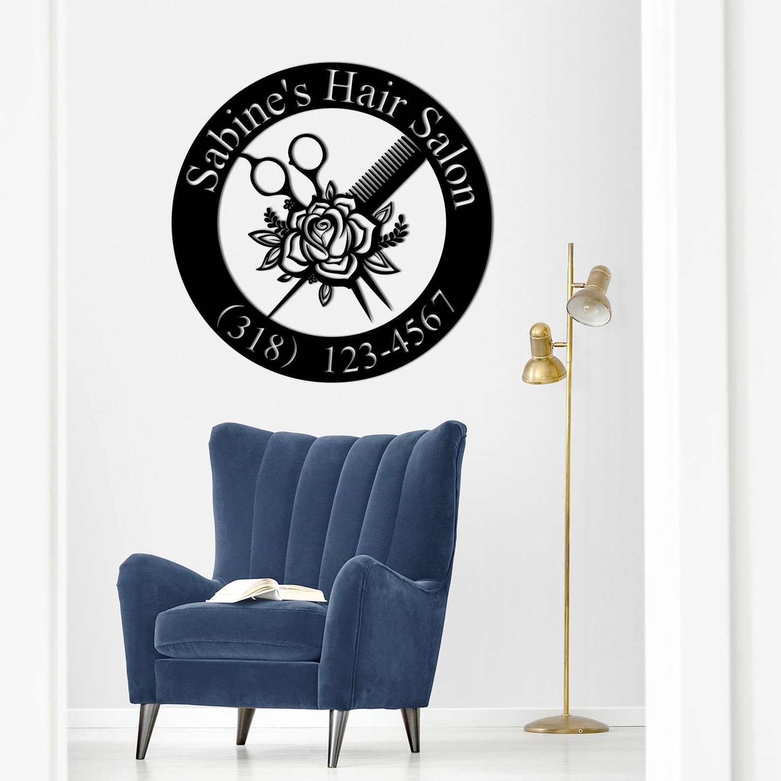 Hair Salon Wall Art, Custom Hair Dresser Sign, Hair Stylist Name Sign ...