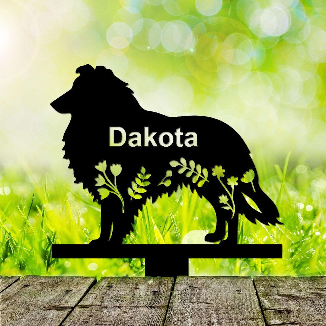 Custom Shetland Sheepdog Memorial Stake: Powder Coated Steel Garden ...