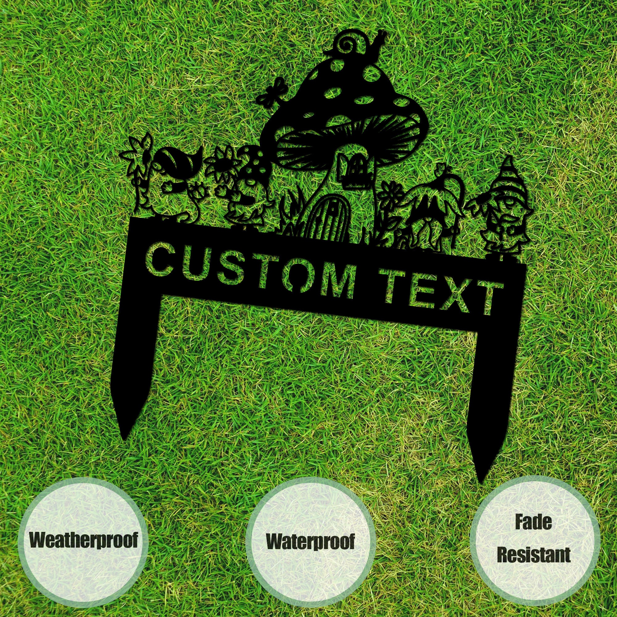 Custom Gnome Yard Stake, Gnome Garden Stake, Metal Gnome Garden Sign ...