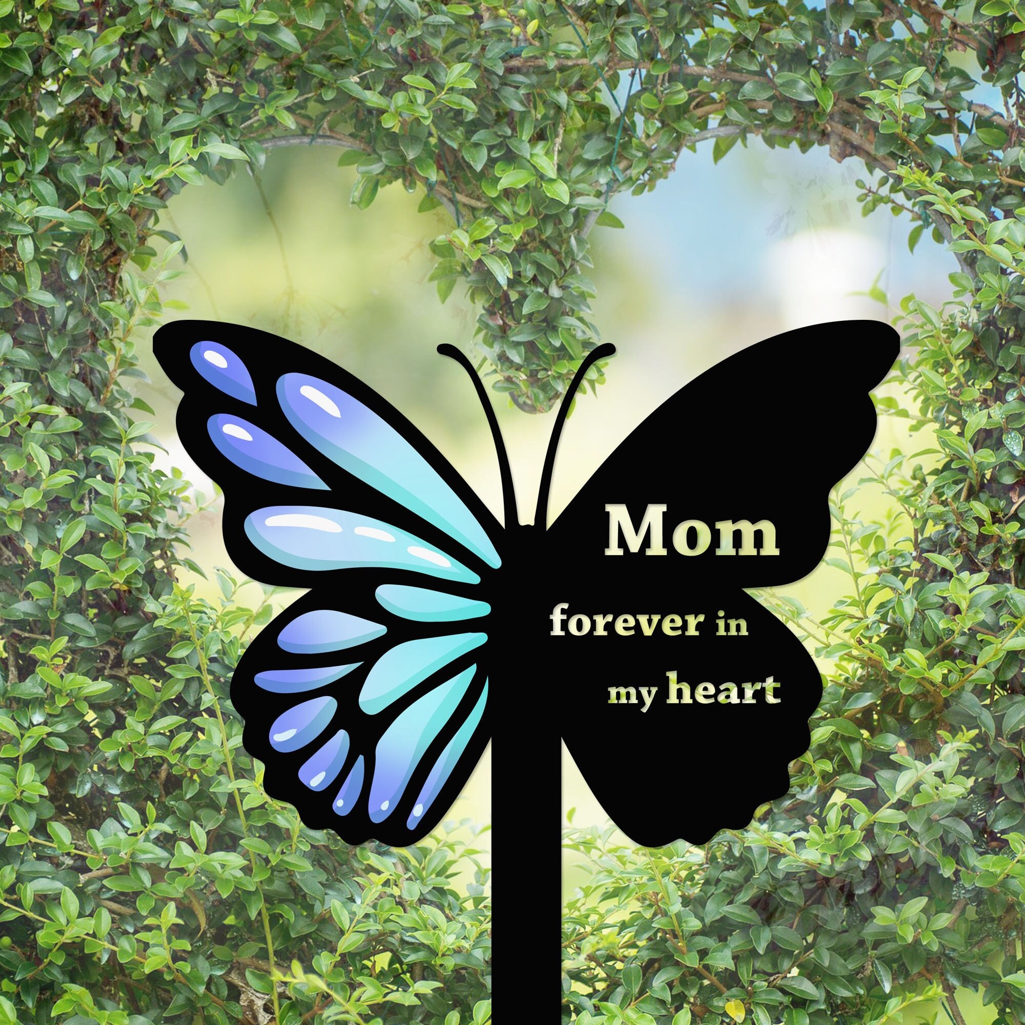 Butterfly Memorial Sign Personalized, Butterfly Metal Stake, Butterfly ...