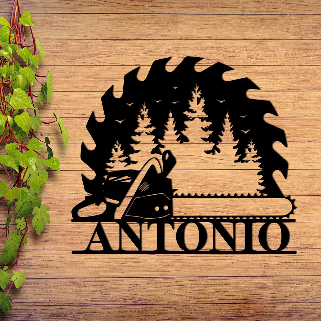 Custom Woodworker Name Sign, Saw Blade Metal Wall Art, Custom ...
