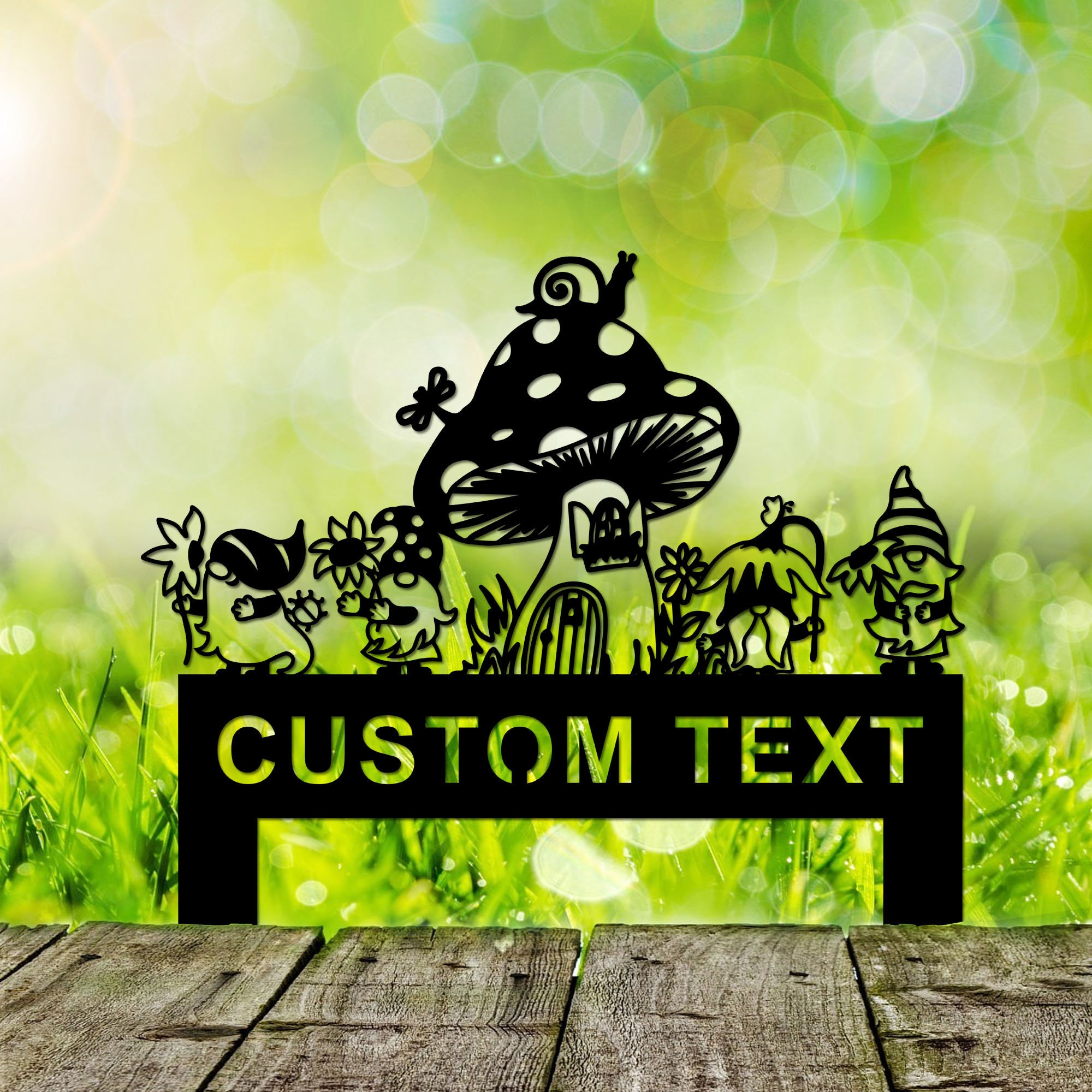 Custom Gnome Yard Stake, Gnome Garden Stake, Metal Gnome Garden Sign ...