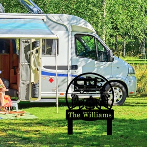 Custom RV Campground Metal Sign, Personalized Happy Campers Sign Yard ...