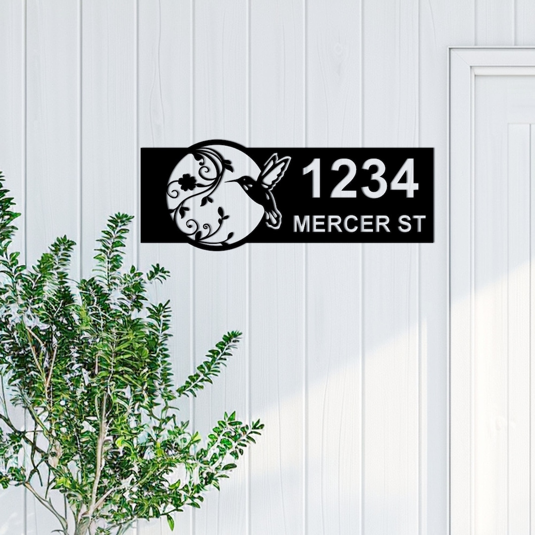 Custom Metal Address Sign for House, Street Name Sign Entrance Decor ...