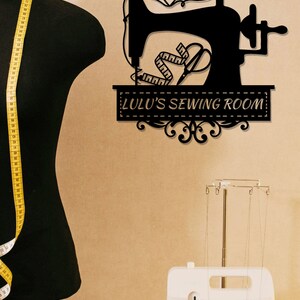 Sewing Machine Sign Personalized, Sewing Room Wall Art, Custom Quilting ...