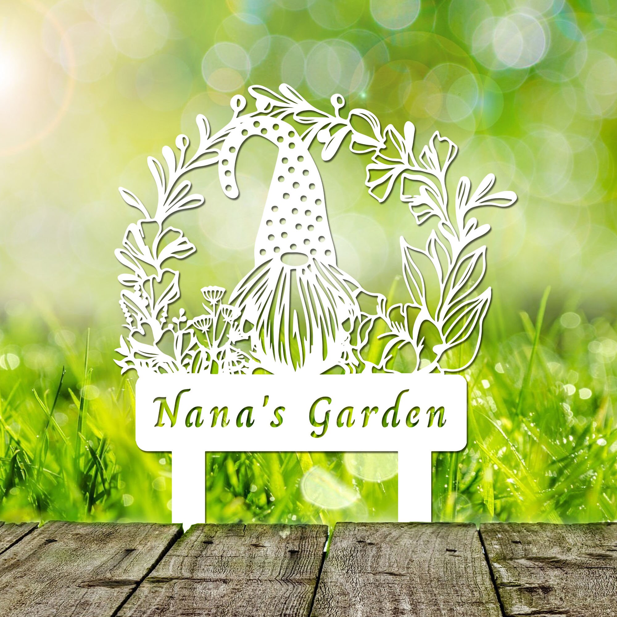 Custom Gnome Yard Stake, Metal Gnome Garden Sign With Stake, Custom ...