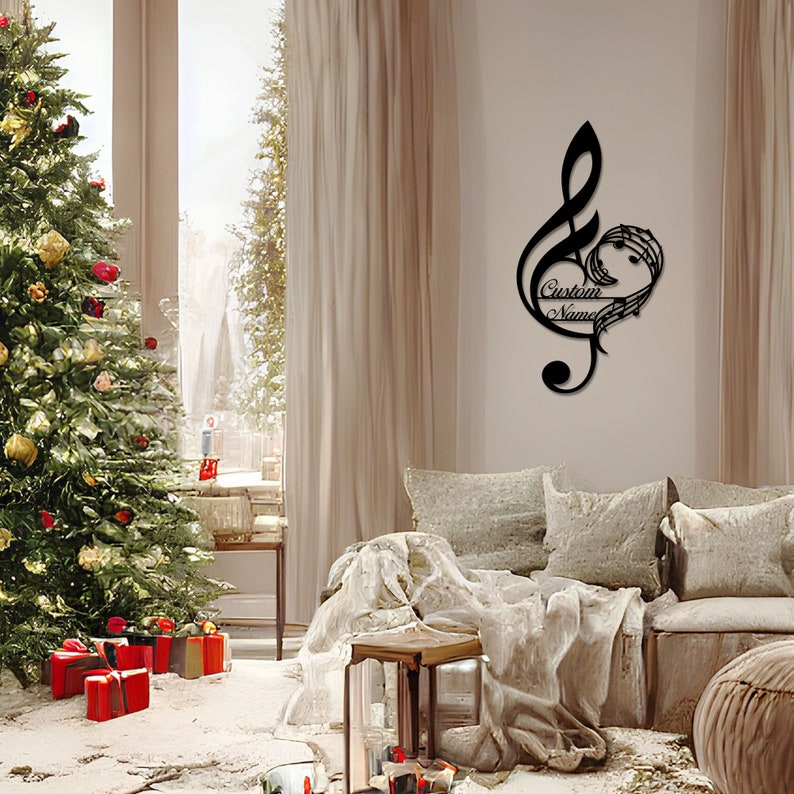 Personalized Music Notes Metal Wall Art, Musician Name Sign, Customized ...