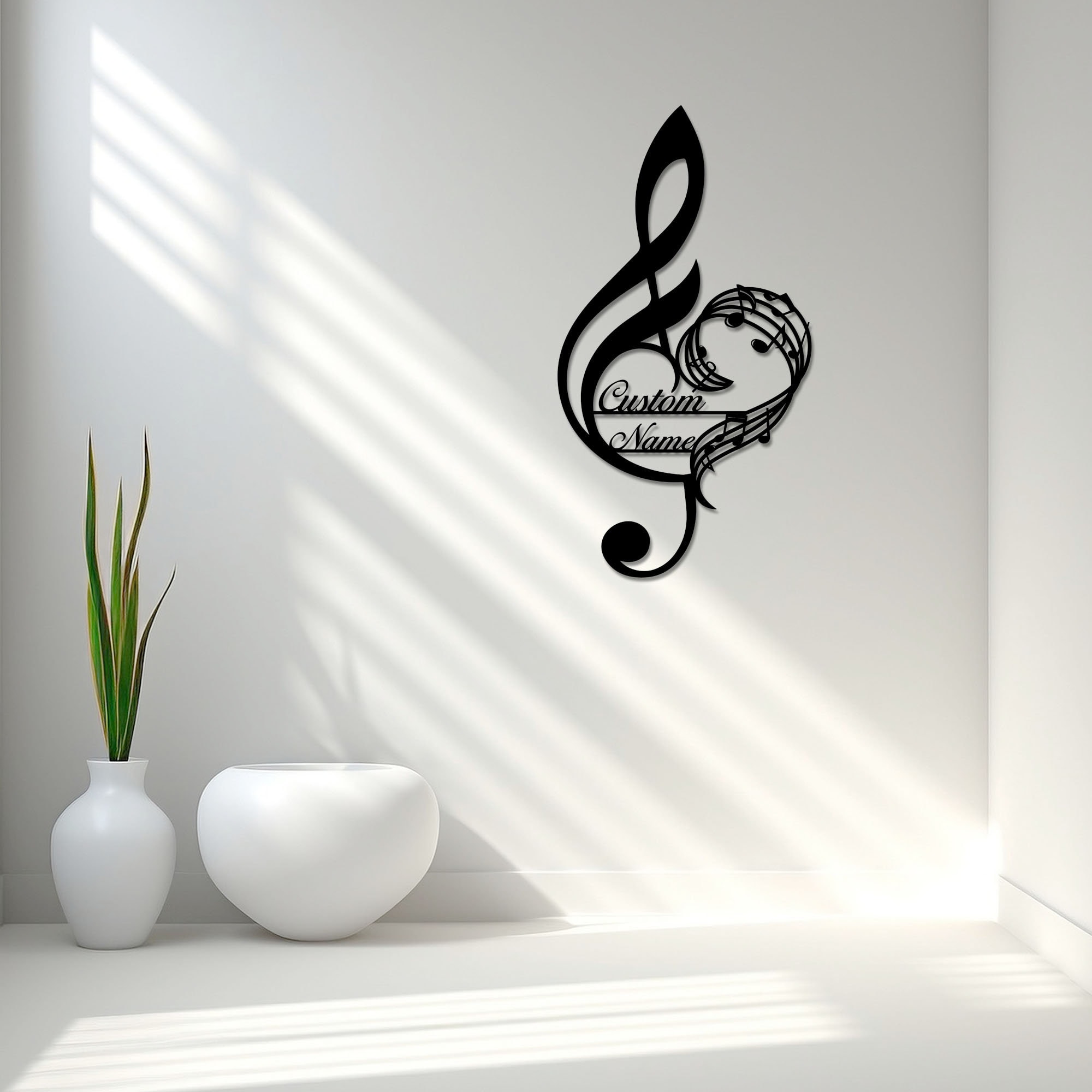 Personalized Music Notes Metal Wall Art, Musician Name Sign, Customized ...