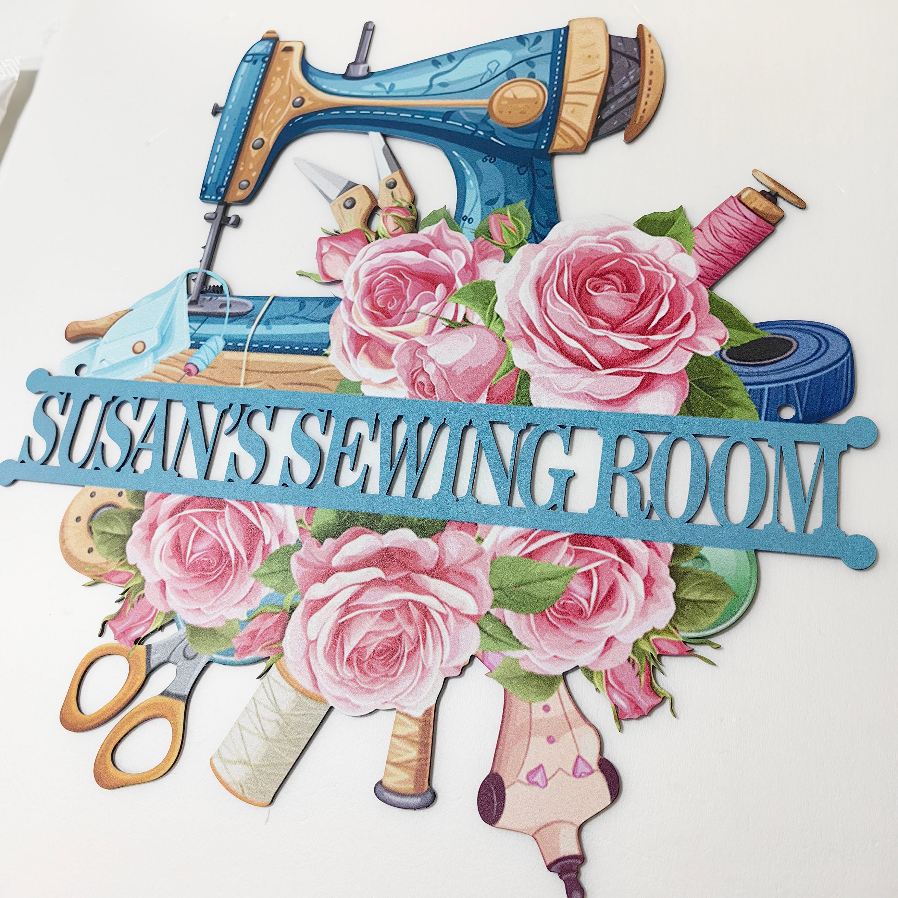 Custom Craft Room Sign, Quilting Sign, Sewing Machine With Rose Sign ...