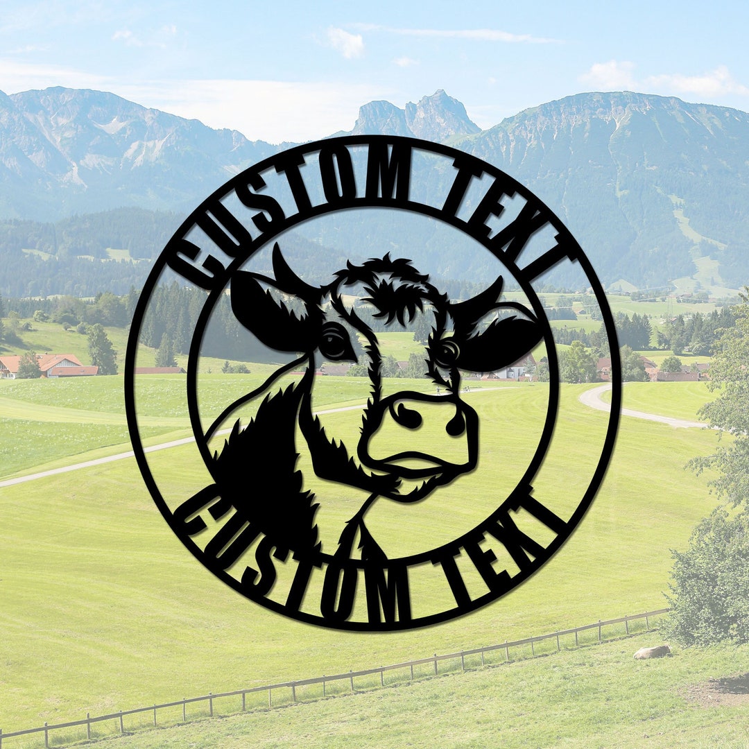 Custom Cow Farm Wall Art, Cow Metal Sign, Cow Farm Sign, Cow Farm Decor ...