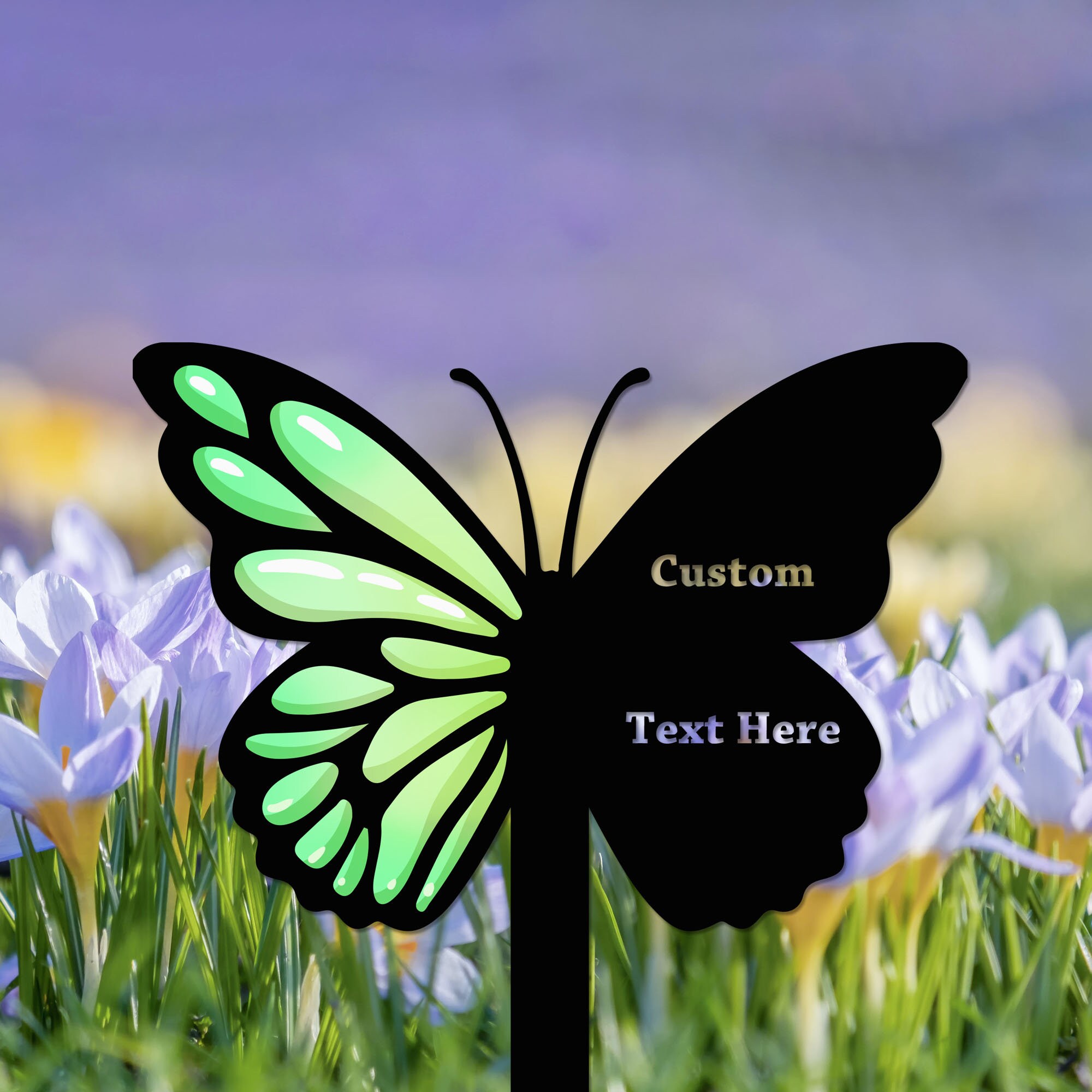 Butterfly Memorial Sign Personalized, Butterfly Metal Stake, Butterfly ...