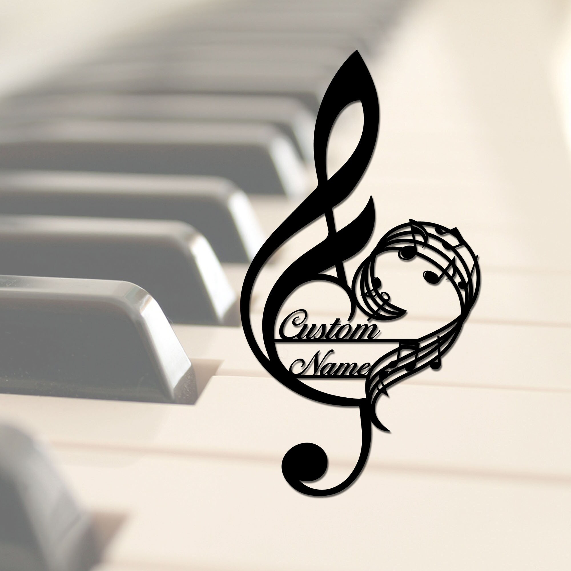 Personalized Music Notes Metal Wall Art, Musician Name Sign, Customized ...