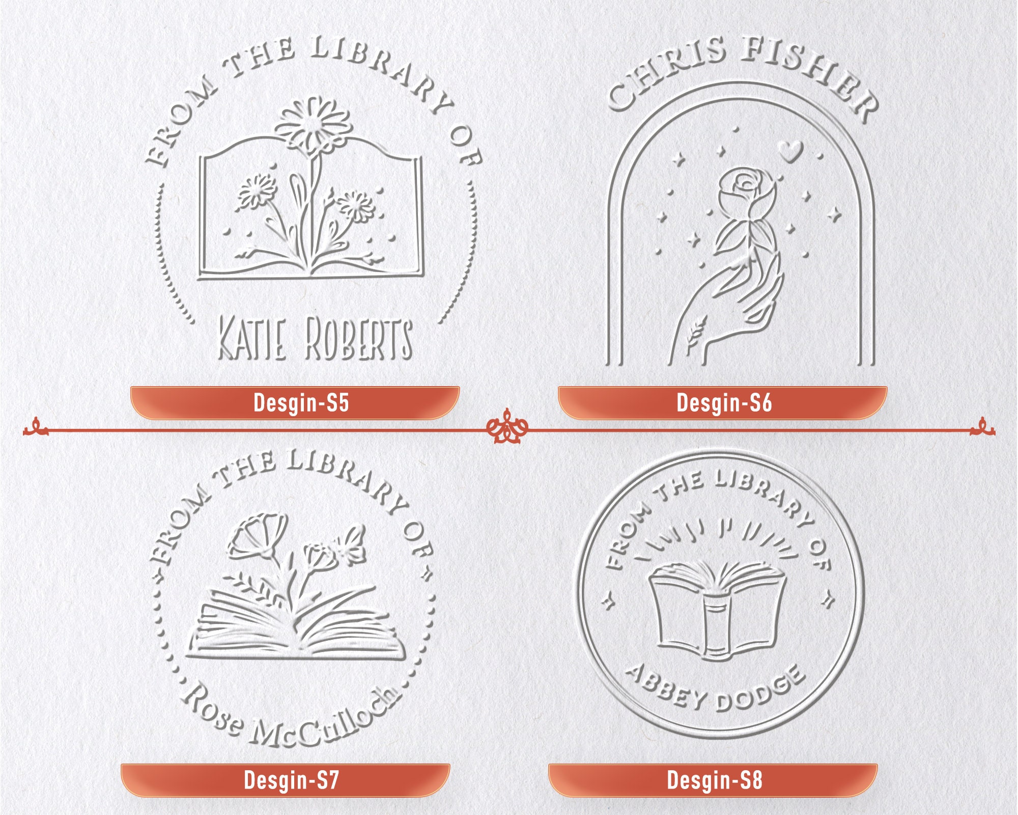 Custom From the Library of Book Embosser/personalized Book Stamp ...