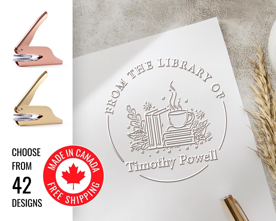 Custom Book Embosser, Personalized Library Stamp, Free Design Preview ...