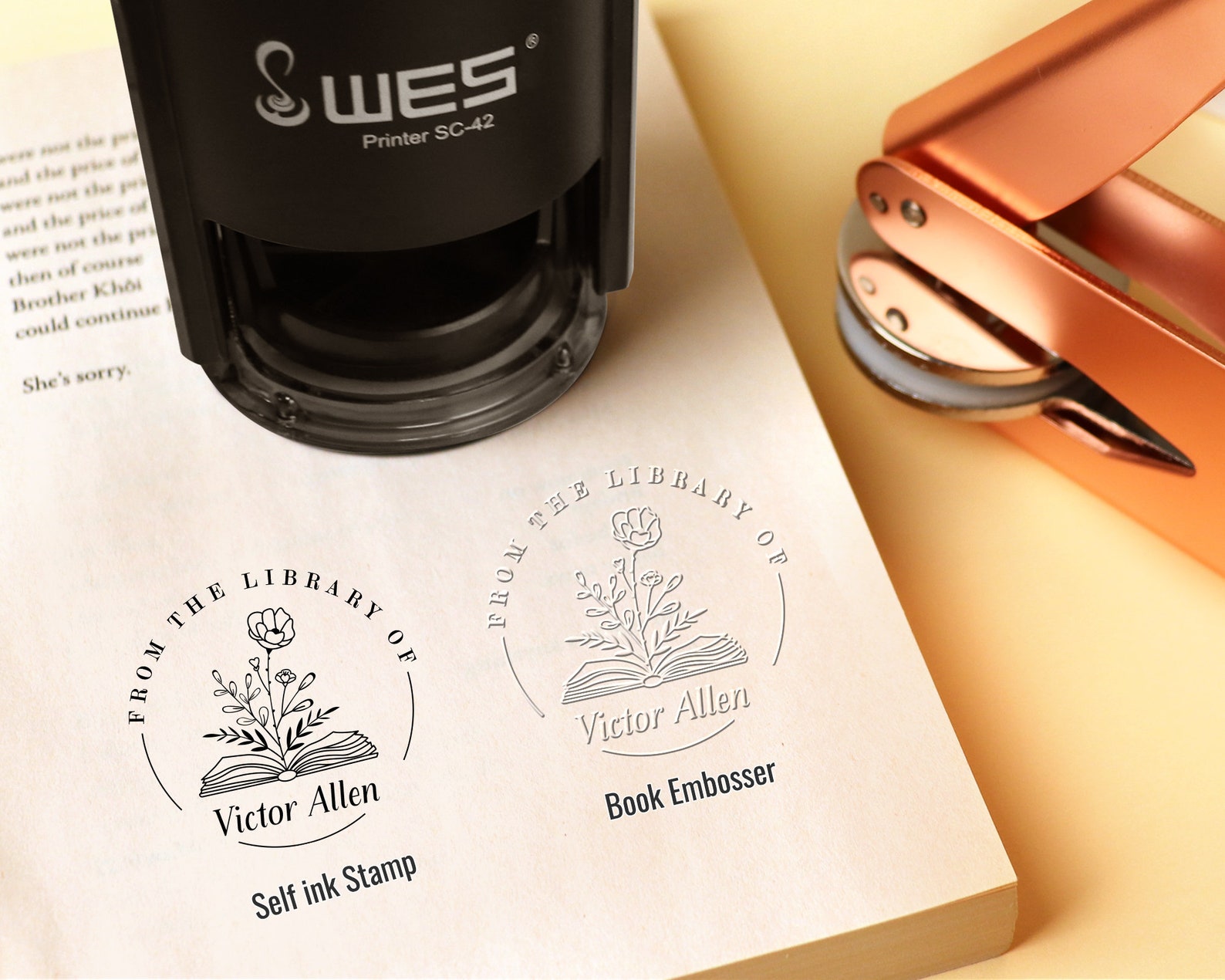 Custom Book Embosser/personalized Book Stamp/library Embosser Stamp ...