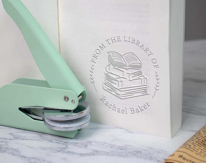 Custom Book Embosser/personalized Book Stamp/library Embosser Stamp ...