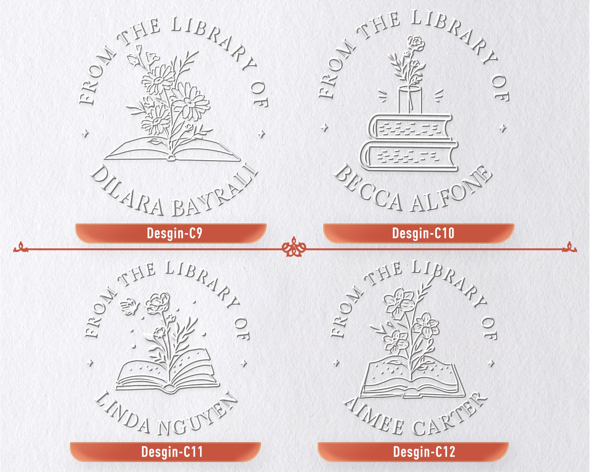 Custom From the Library of Book Embosser/personalized Book Stamp ...