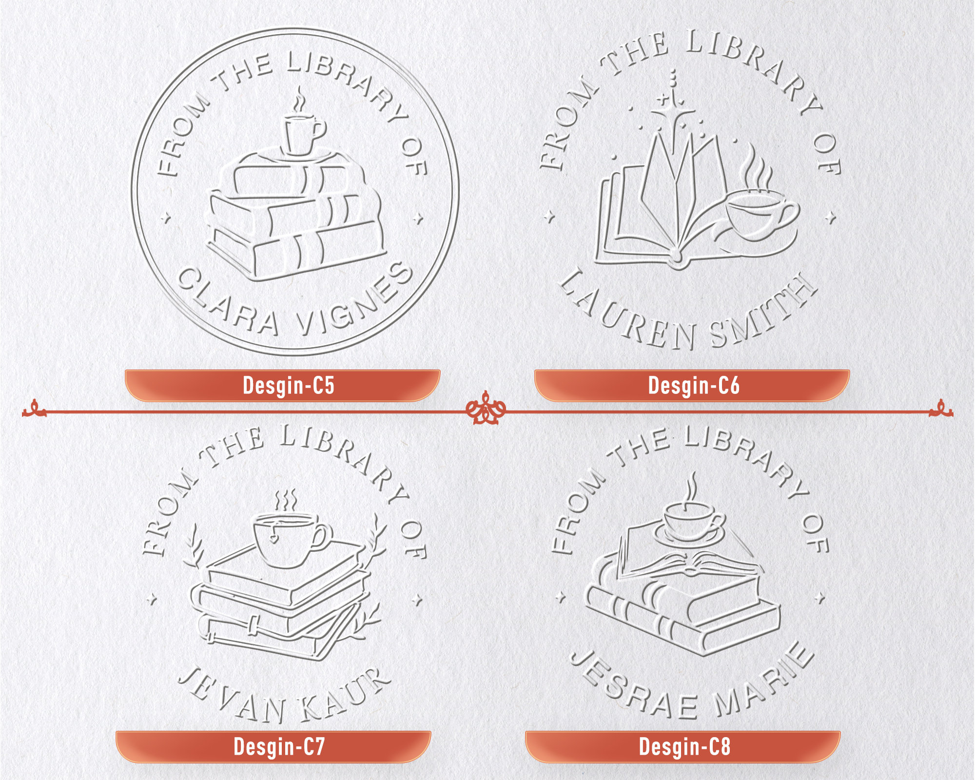 Custom From the Library of Book Embosser/personalized Book Stamp ...