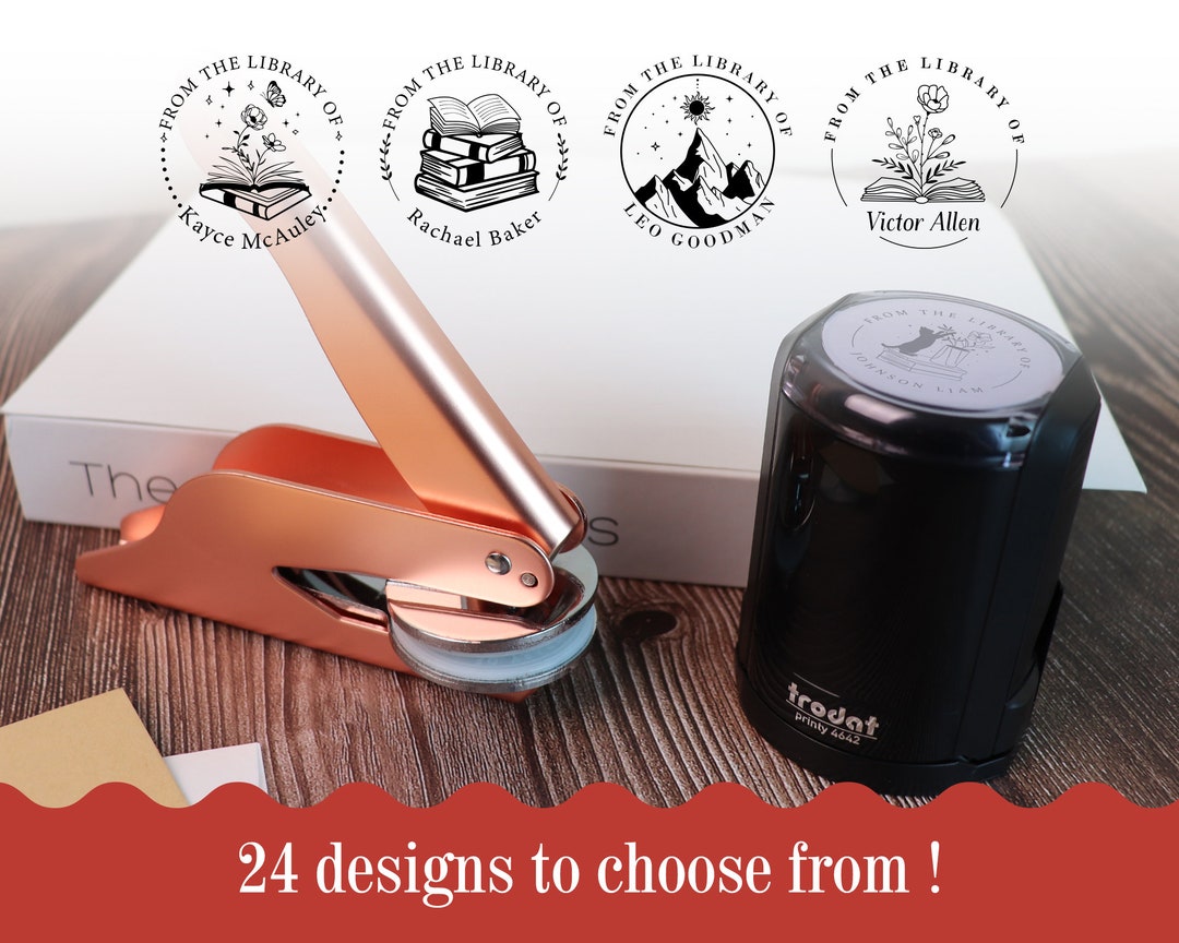 Custom From the Library of Book Stamp/personalized Book Embosser ...