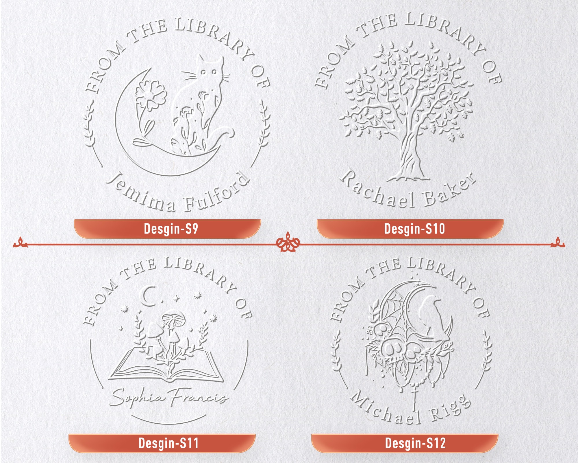 Custom From the Library of Book Embosser/personalized Book Stamp ...