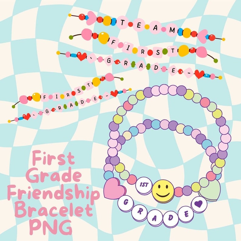 First Grade Friendship Bracelet PNG Bundle - Etsy