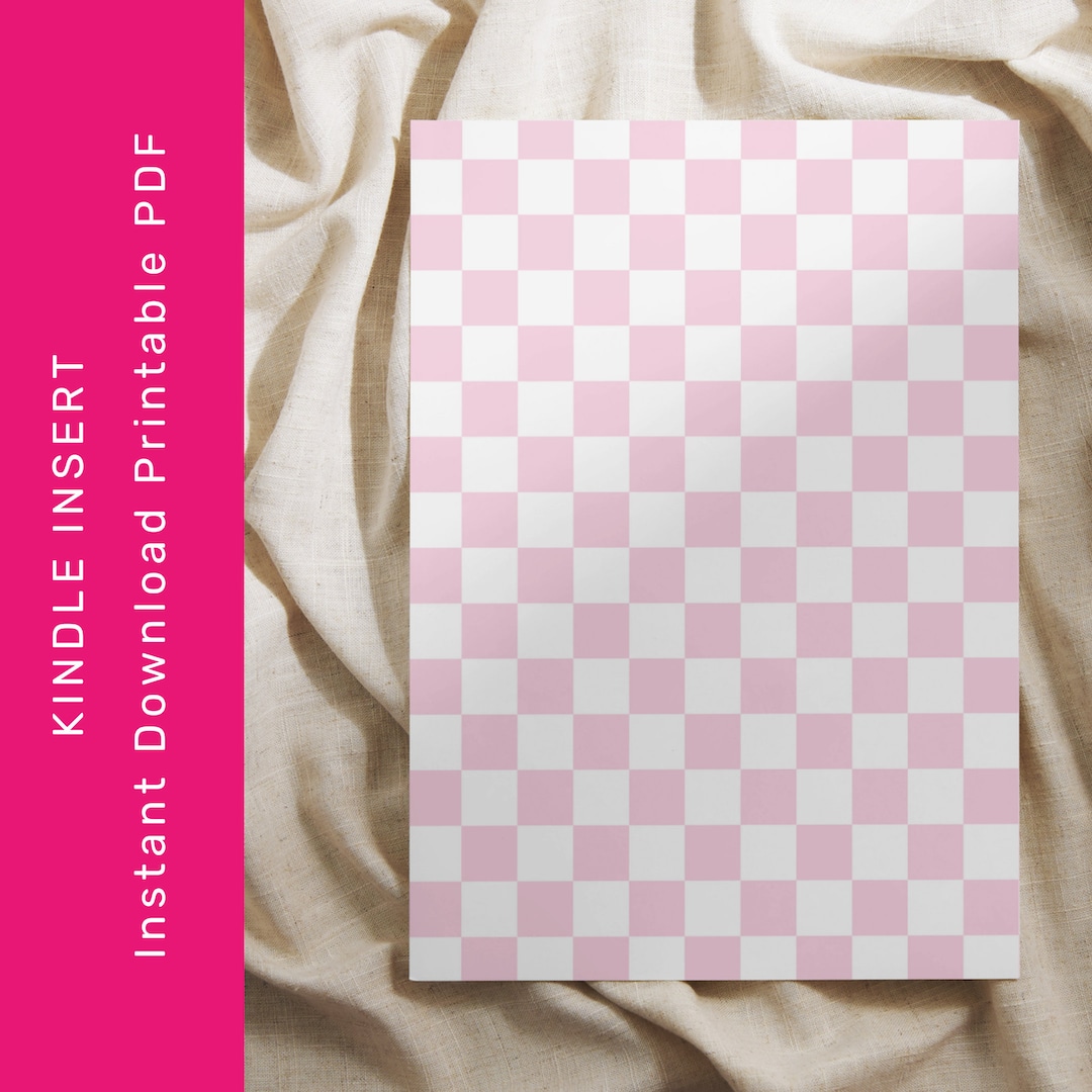 INSTANT Paper Insert for Kindle | Pink Checkered | Downloadable E ...