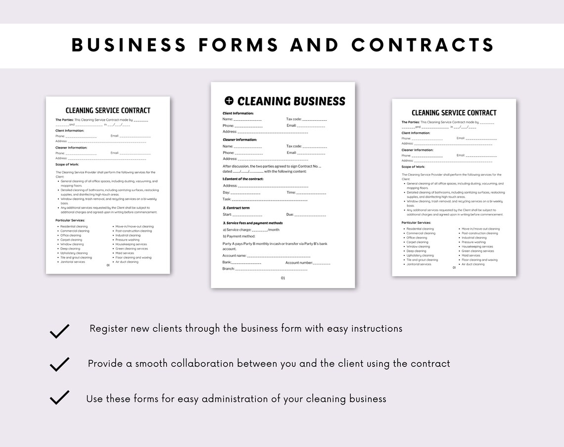 Printable Cleaning Business Starter Pack Cleaning Checklist Cleaning ...