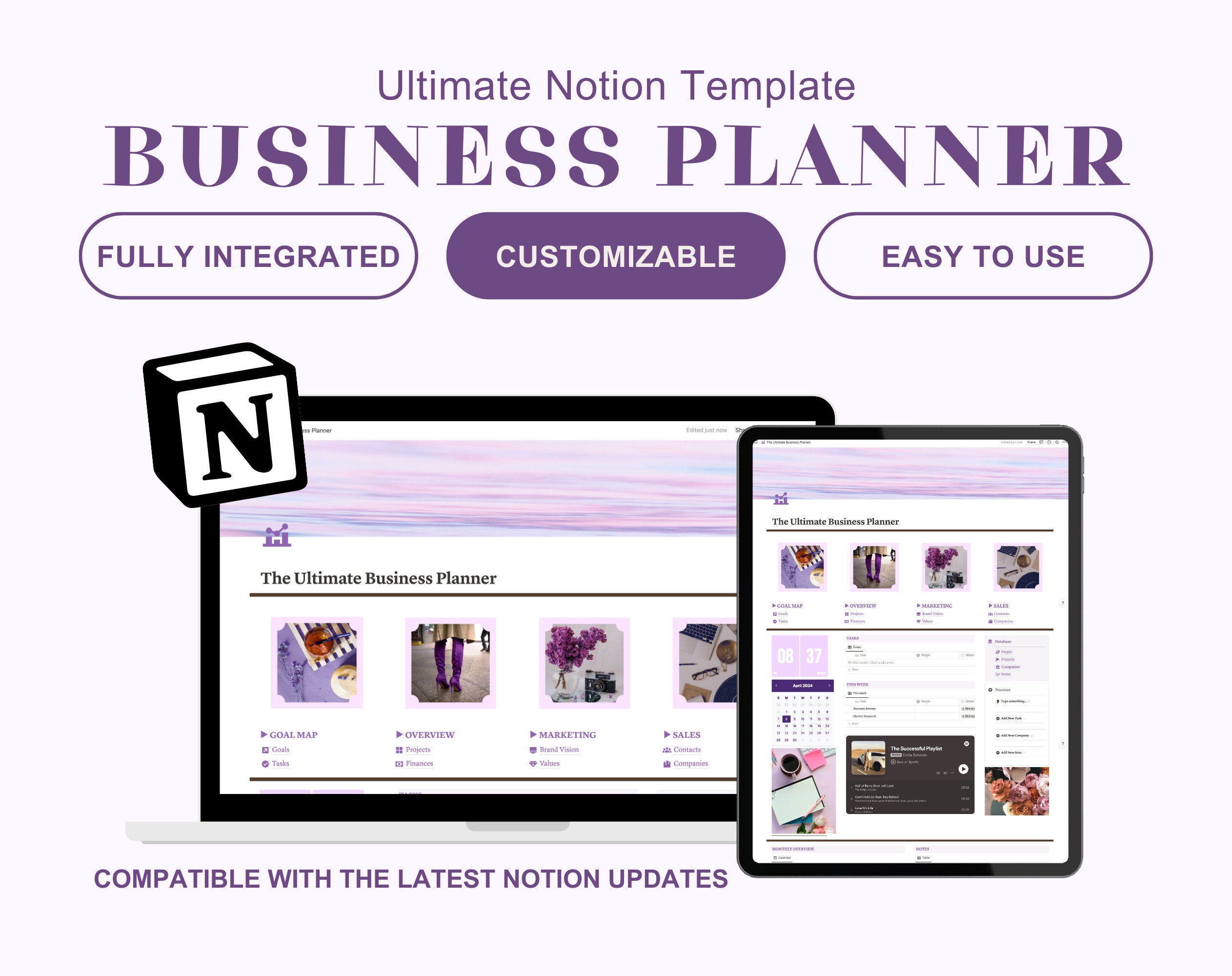 Notion Business Planner Template, Notion Small Business Planner ...