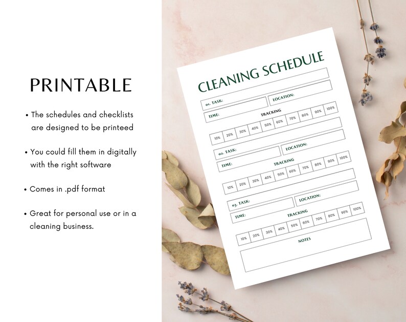 Cleaning Schedule Printable | Cleaning Checklist Printable | Templates ...