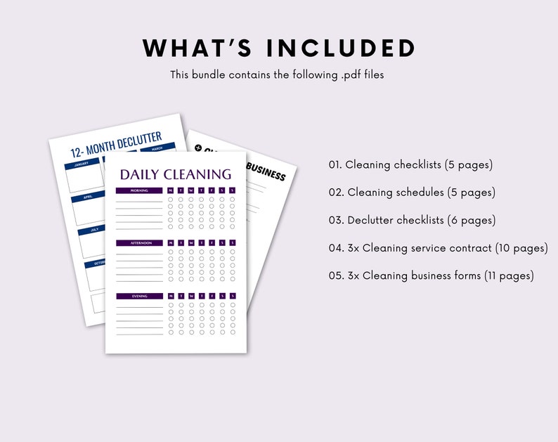 Printable Cleaning Business Starter Pack Cleaning Checklist Cleaning ...