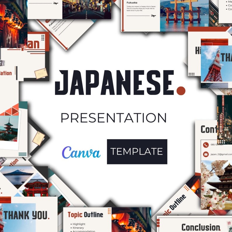 Japanese Presentation Template Japanese Template Compatible With Canva ...