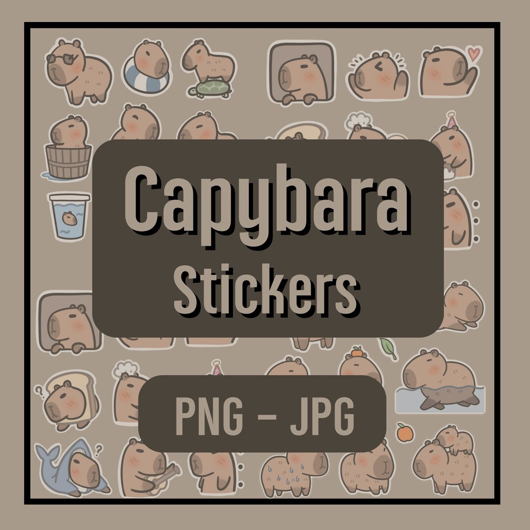 Printable Capybara Stickers / Print and Cut Capybara Stickers / Cute ...
